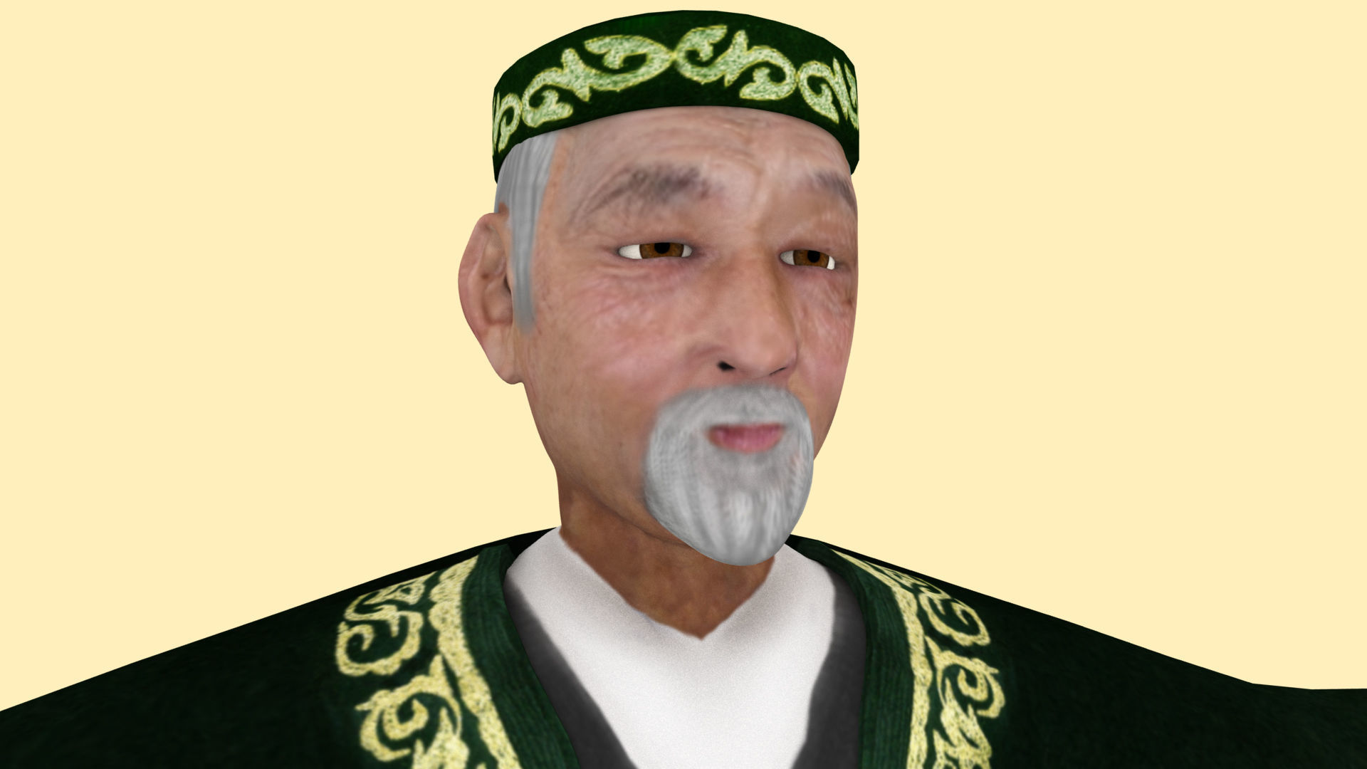 3D model Asian Nomad Old Man Rig VR / AR / low-poly rigged | CGTrader