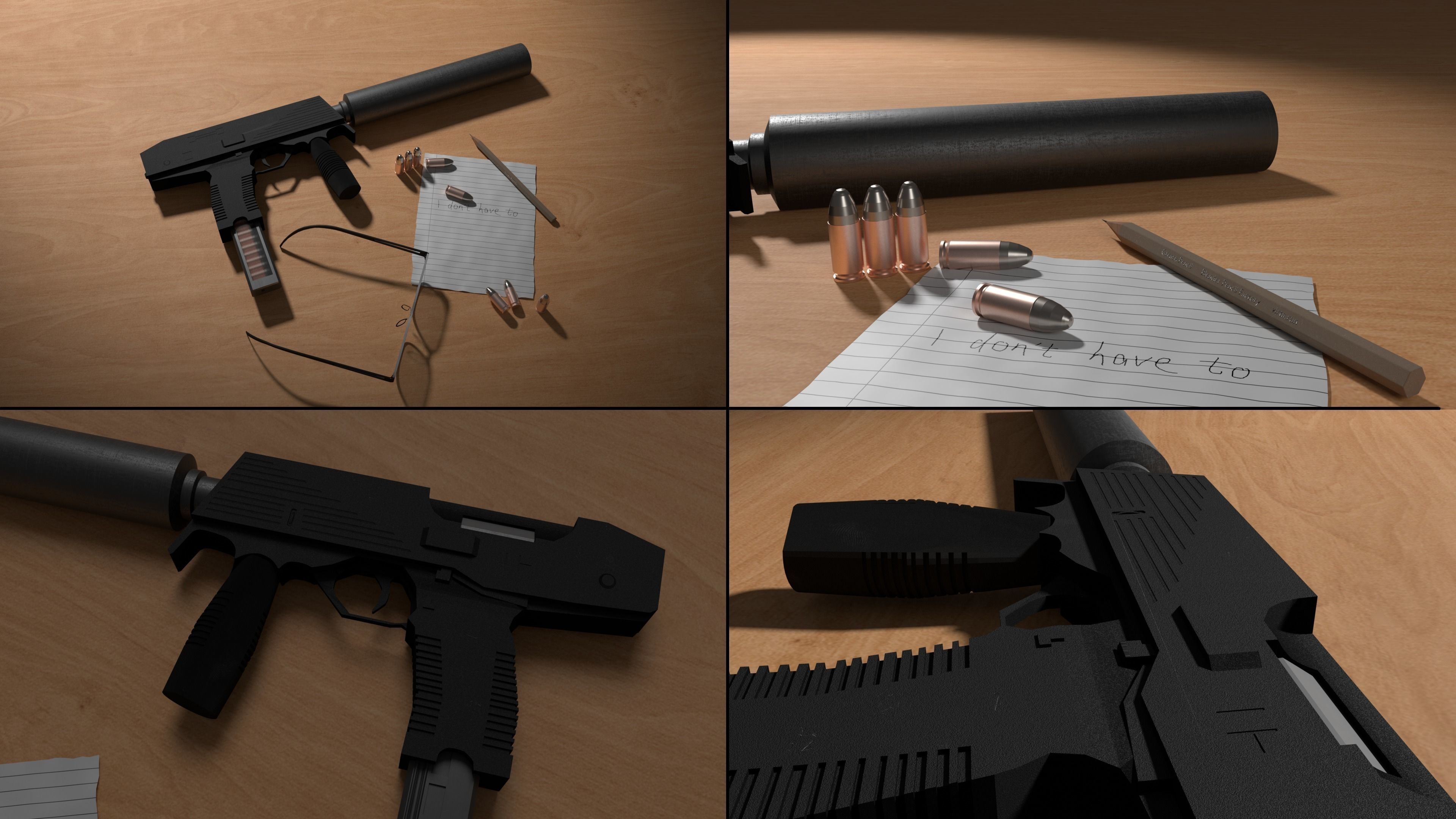 Steyr TMP Submachine Gun free 3D model | CGTrader