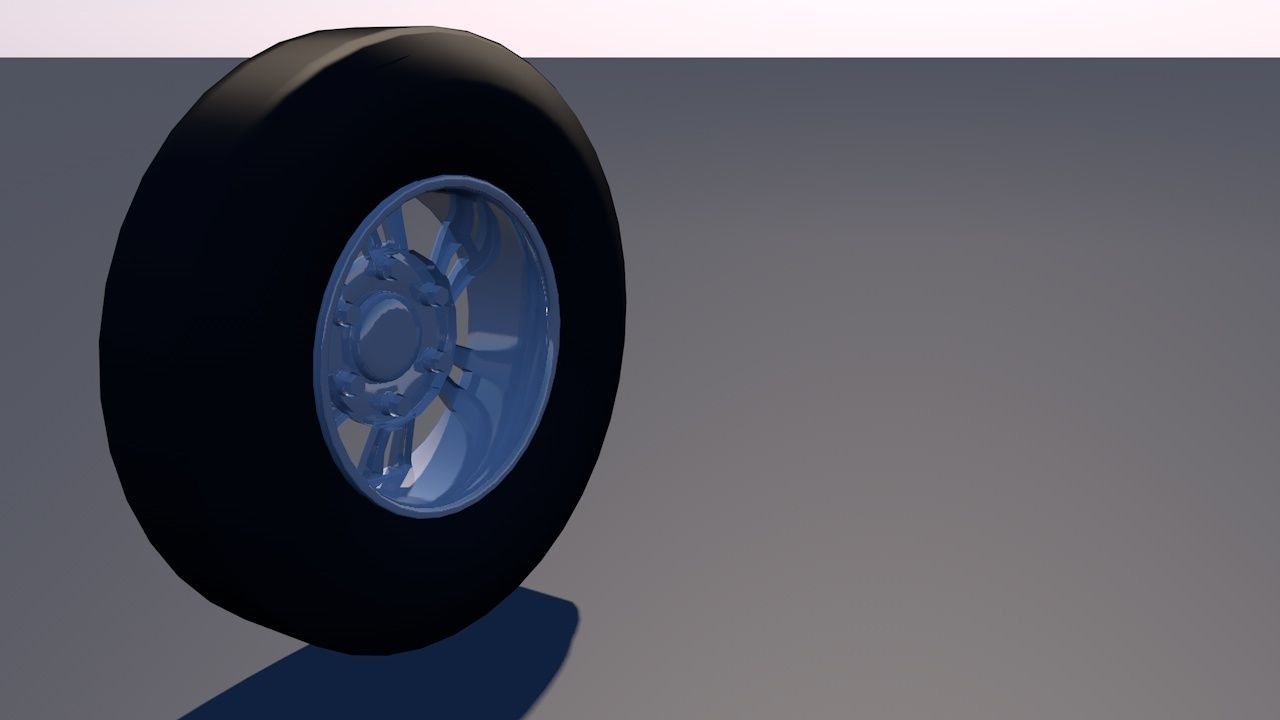 6 Lug Rims with Low Poly Treadless Tire 3D model | CGTrader