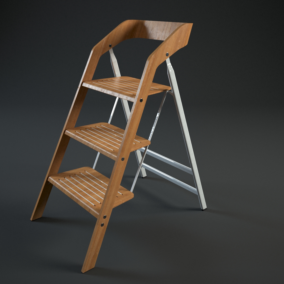 Vintage Usit Stepladder Chair 3-Step Version 3D model | CGTrader