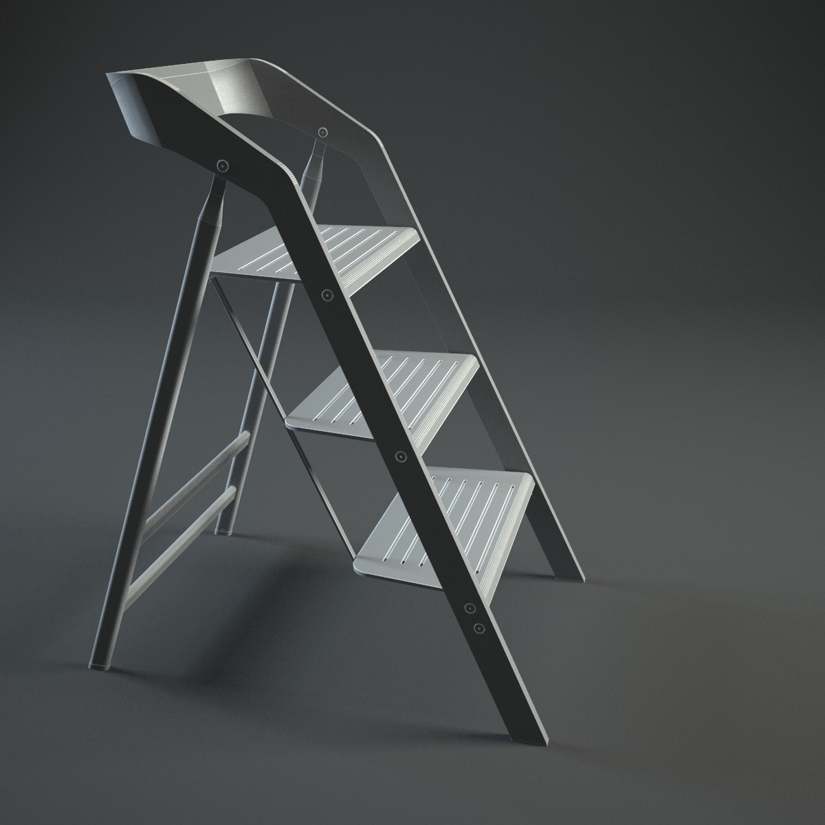 Vintage Usit Stepladder Chair 3-Step Version 3D model | CGTrader