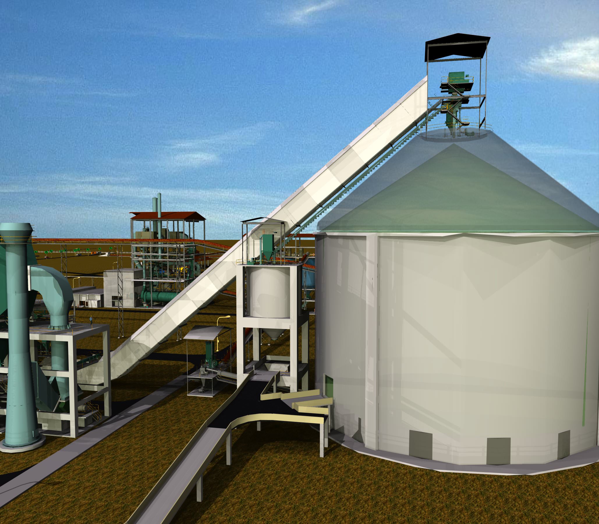 Deep Pan Conveyor Clinker Silo free 3D model | CGTrader