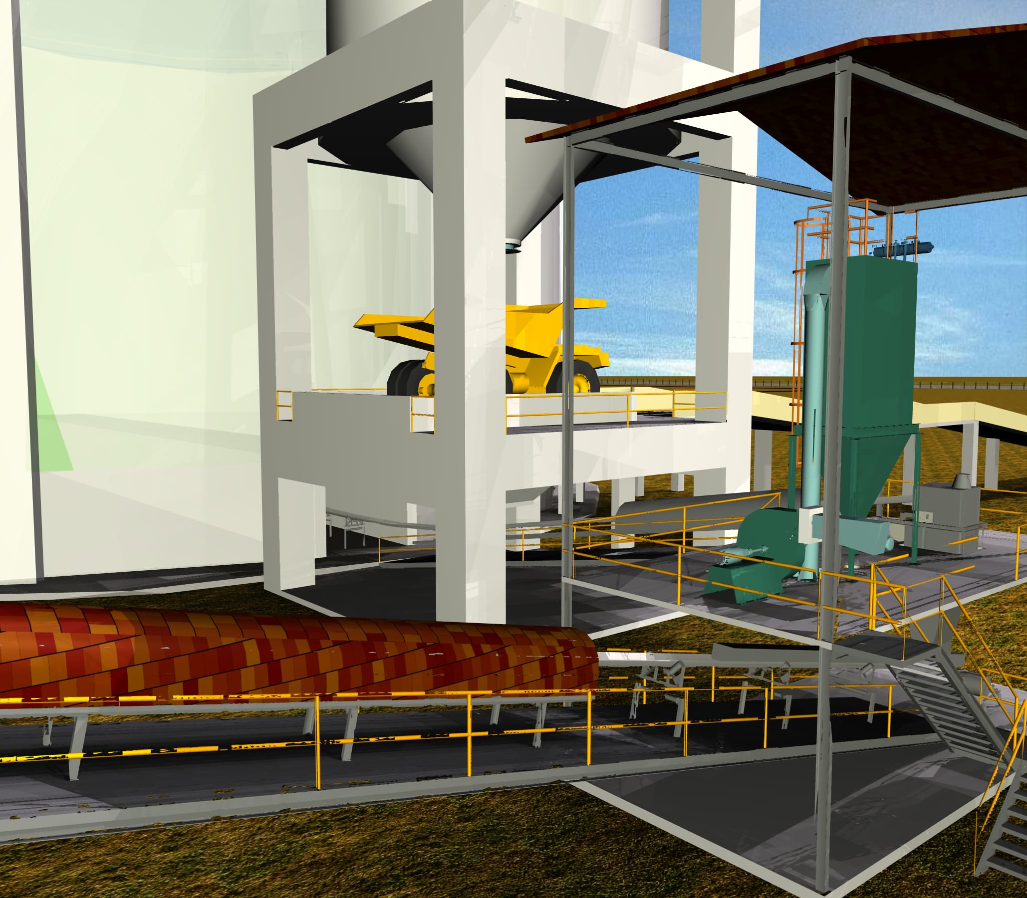 Deep Pan Conveyor Clinker Silo free 3D Model DWG | CGTrader.com