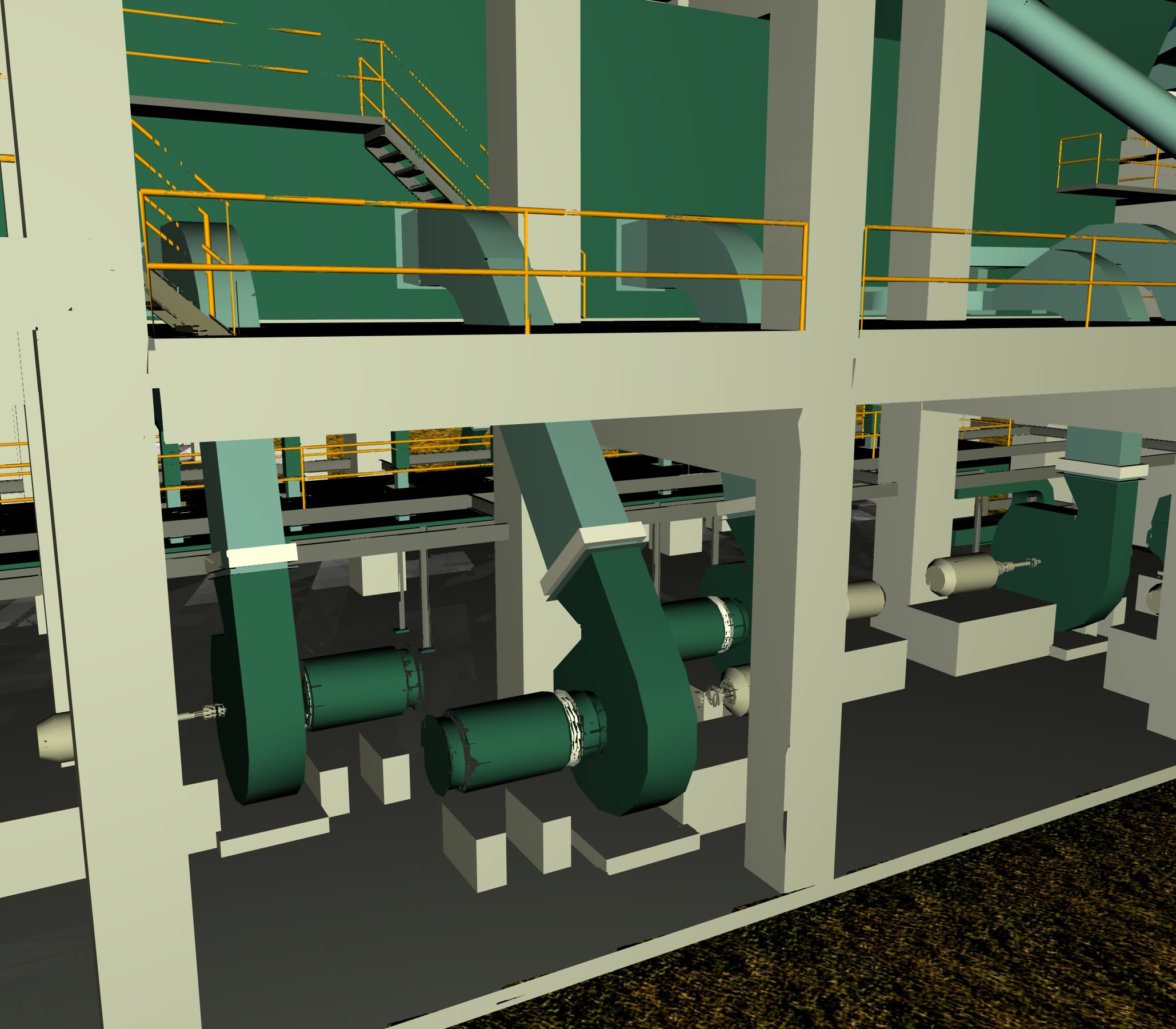 7-Cooler Electrostatic Precipitator Cement Plant free 3D model | CGTrader