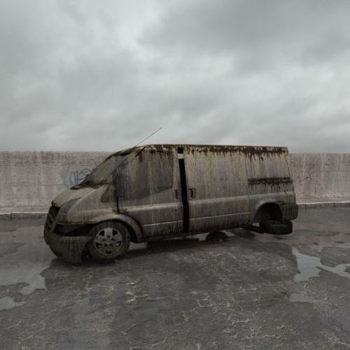 destroyed van 014 am165 3D model | CGTrader