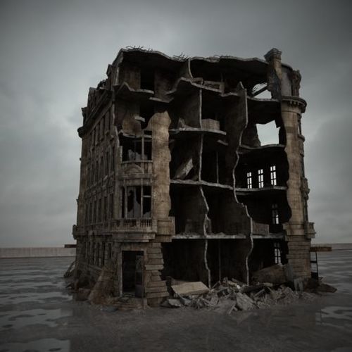 destroyed building 088 am165 3D model | CGTrader