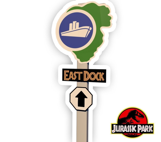East Dock sign from Jurassic Park free 3D model | CGTrader