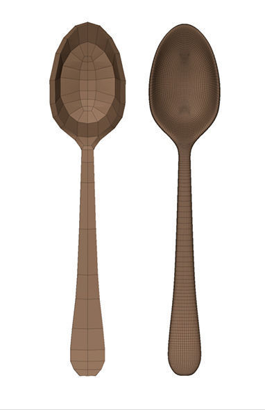 Spoon two spoons free 3D model | CGTrader