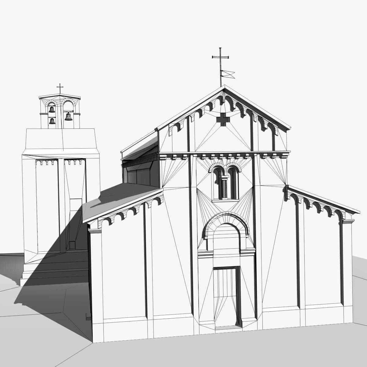 3D model Romanic Church of Ardara - Exterior Only - Low Poly VR / AR ...