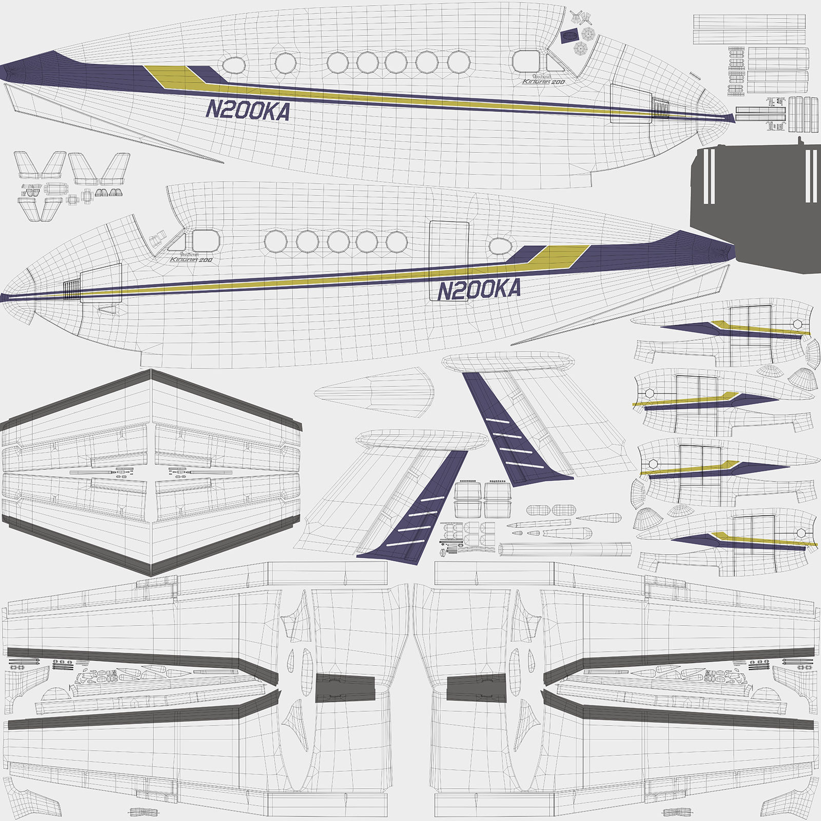 Beechcraft King Air 200 3D model | CGTrader