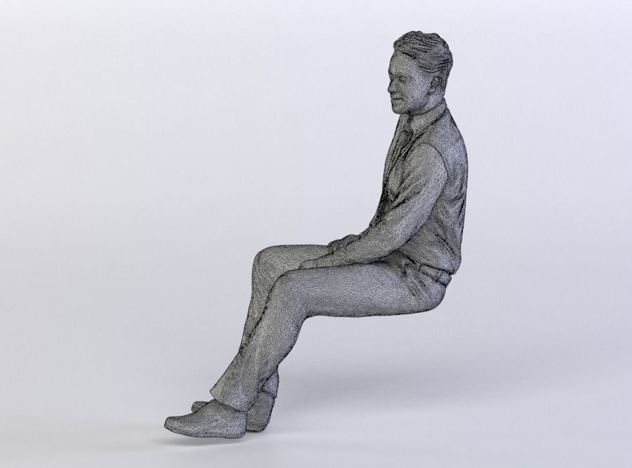 Dennis 0277 Business man sitting 3D model | CGTrader