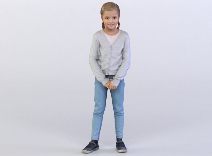 Zoey 0190 Child Girl Standing 3D model | CGTrader