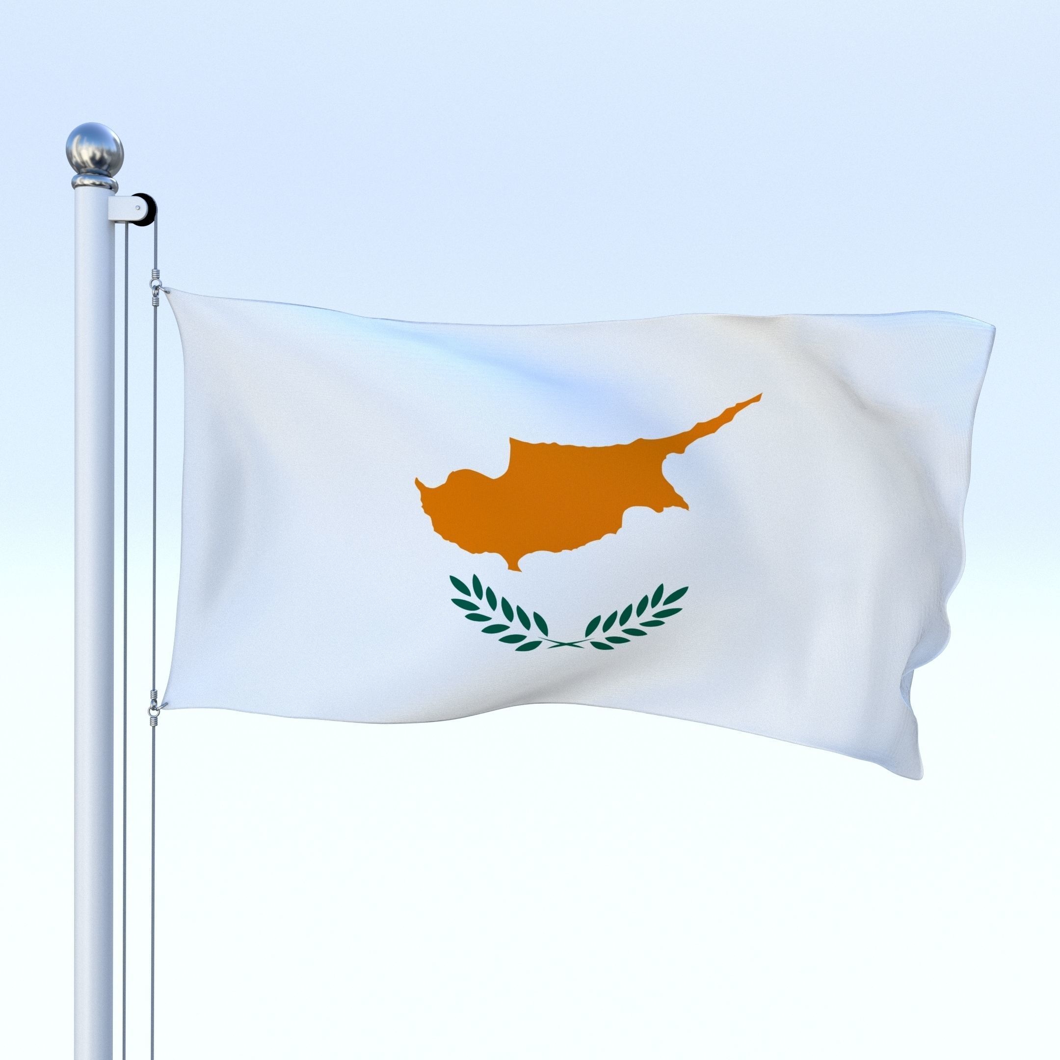 3D model Animated Cyprus Flag VR / AR / low-poly animated | CGTrader