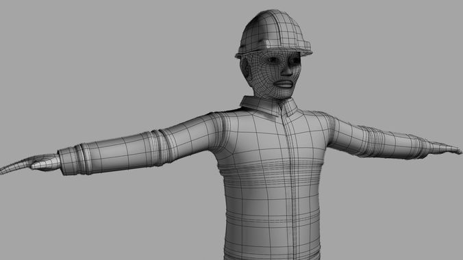 Male Worker 3D Model MAX OBJ FBX MTL | CGTrader.com