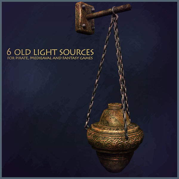 3D model 6 Old Light Sources VR / AR / low-poly | CGTrader