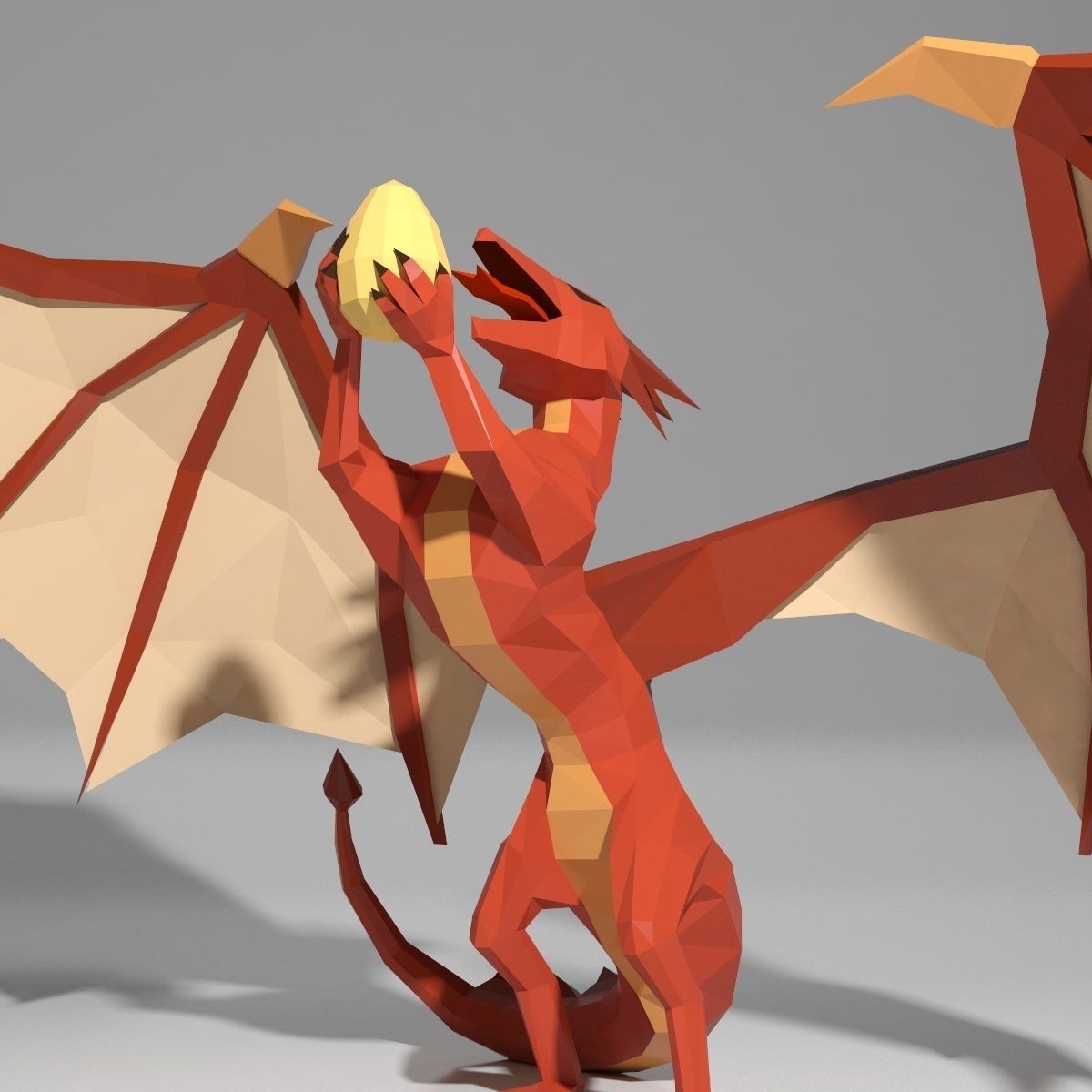 3D model Dragon low poly style VR / AR / low-poly | CGTrader