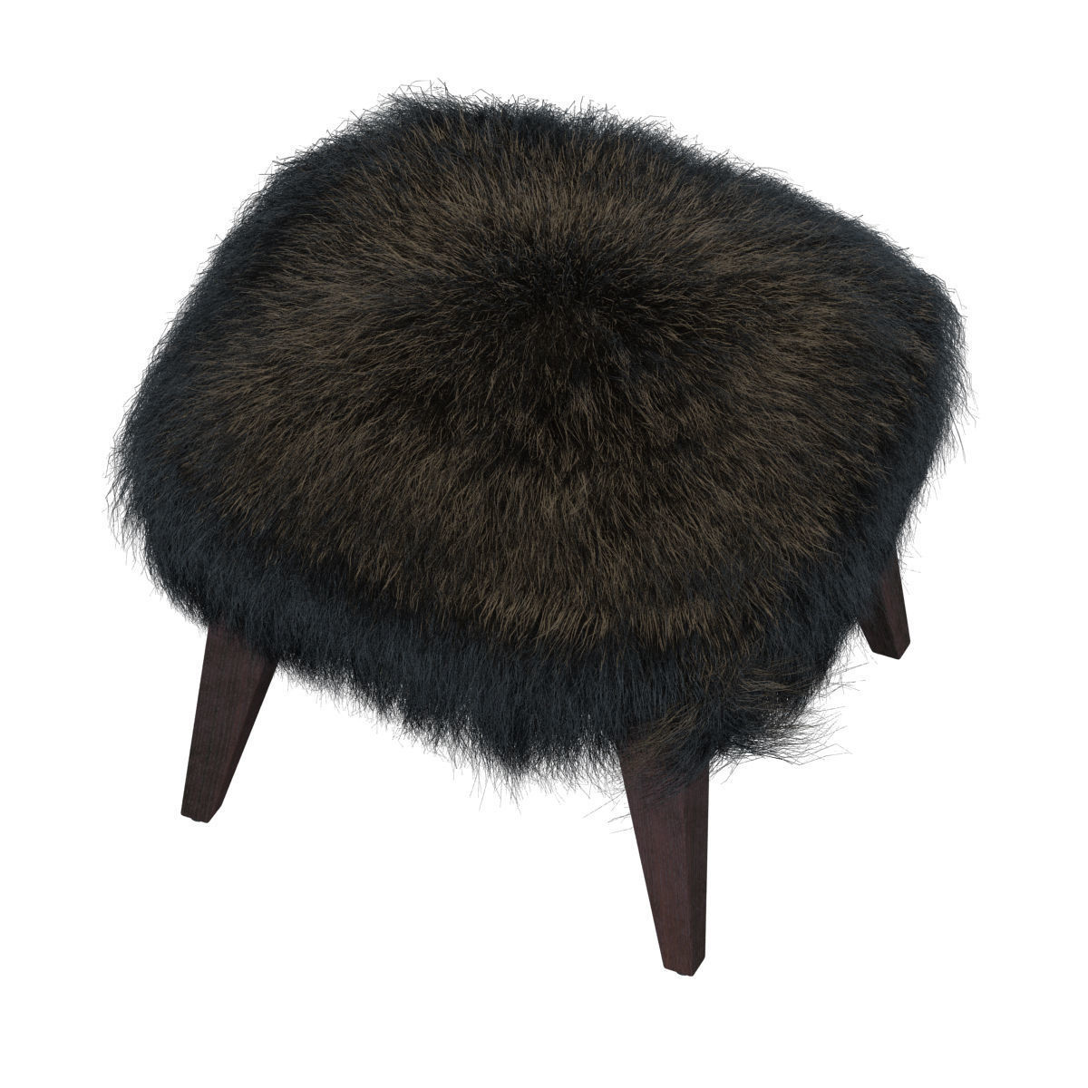 OTTO TIBETAN FUR CUBE OTTOMAN 3D model | CGTrader