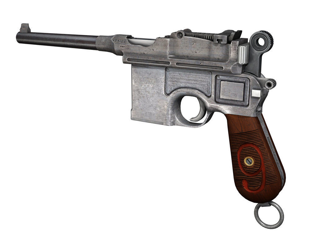 Mauser C96 Broomhandle - M1916 - Red 9 3D model | CGTrader