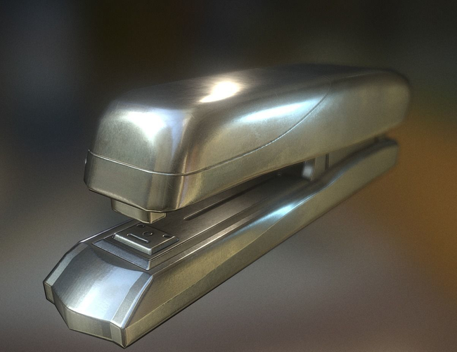 3D model Stapler Rigged And Animated Silver Version VR / AR / low-poly ...