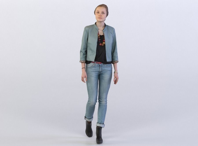 Petra 0412 Woman walking, looking up 3D model | CGTrader