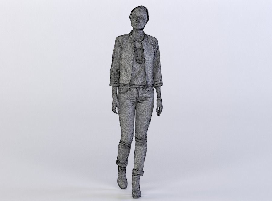 Petra 0412 Woman walking, looking up 3D model | CGTrader