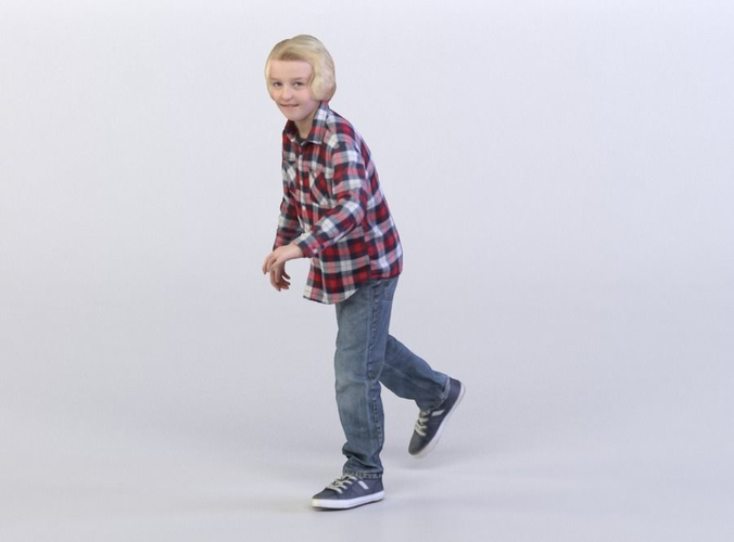 Tim 0209 Child Standing Leaning Forward 3D model | CGTrader