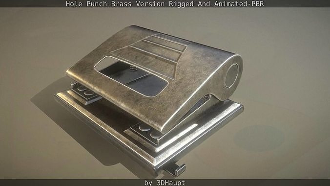 3D model Hole Punch Brass Version Rigged And Animated - Gameready - PBR ...