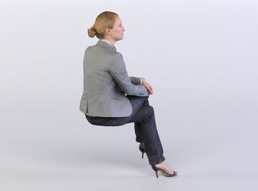 Maria 0062 Woman sitting, leg over the knee 3D model | CGTrader