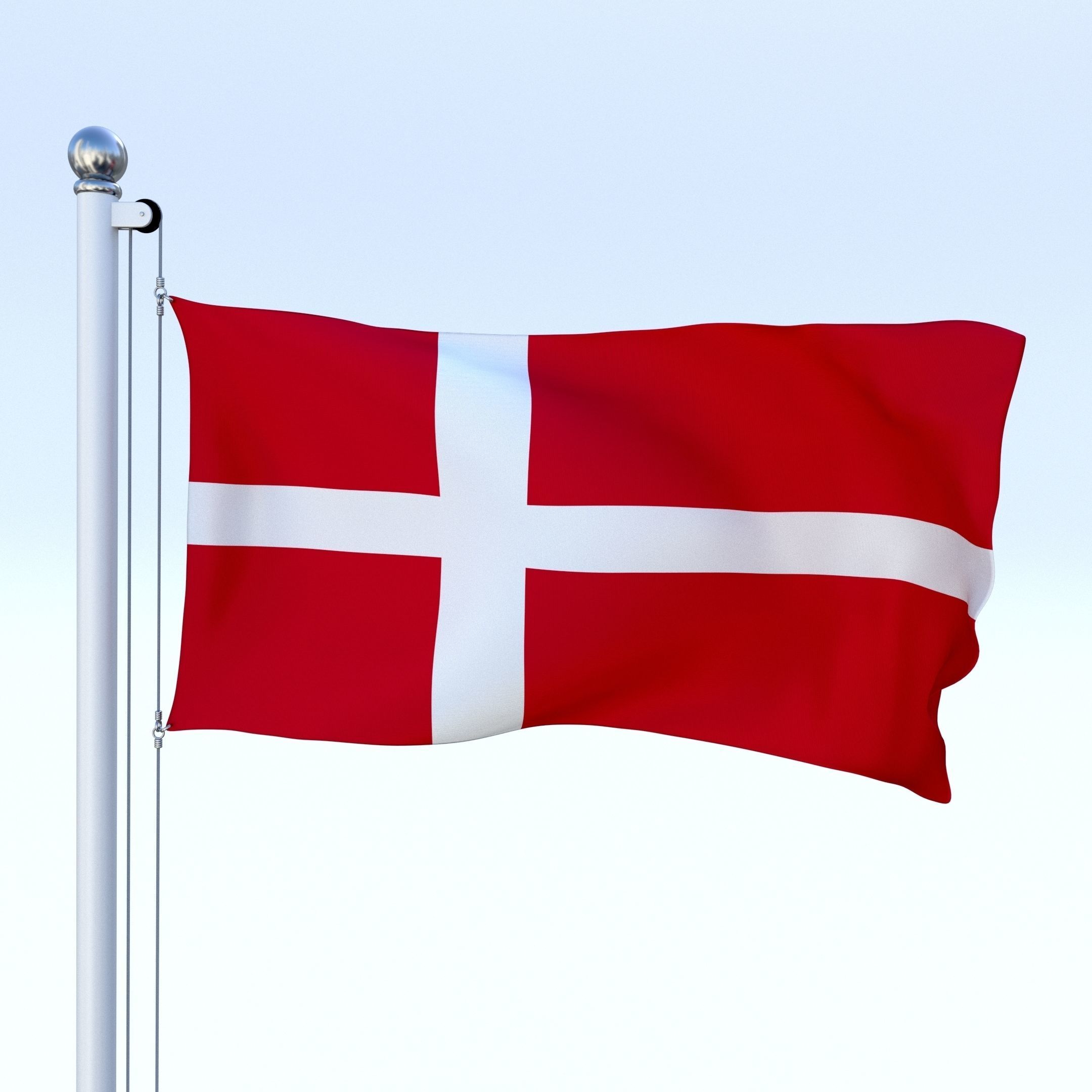 3D model Animated Denmark Flag VR / AR / low-poly animated | CGTrader