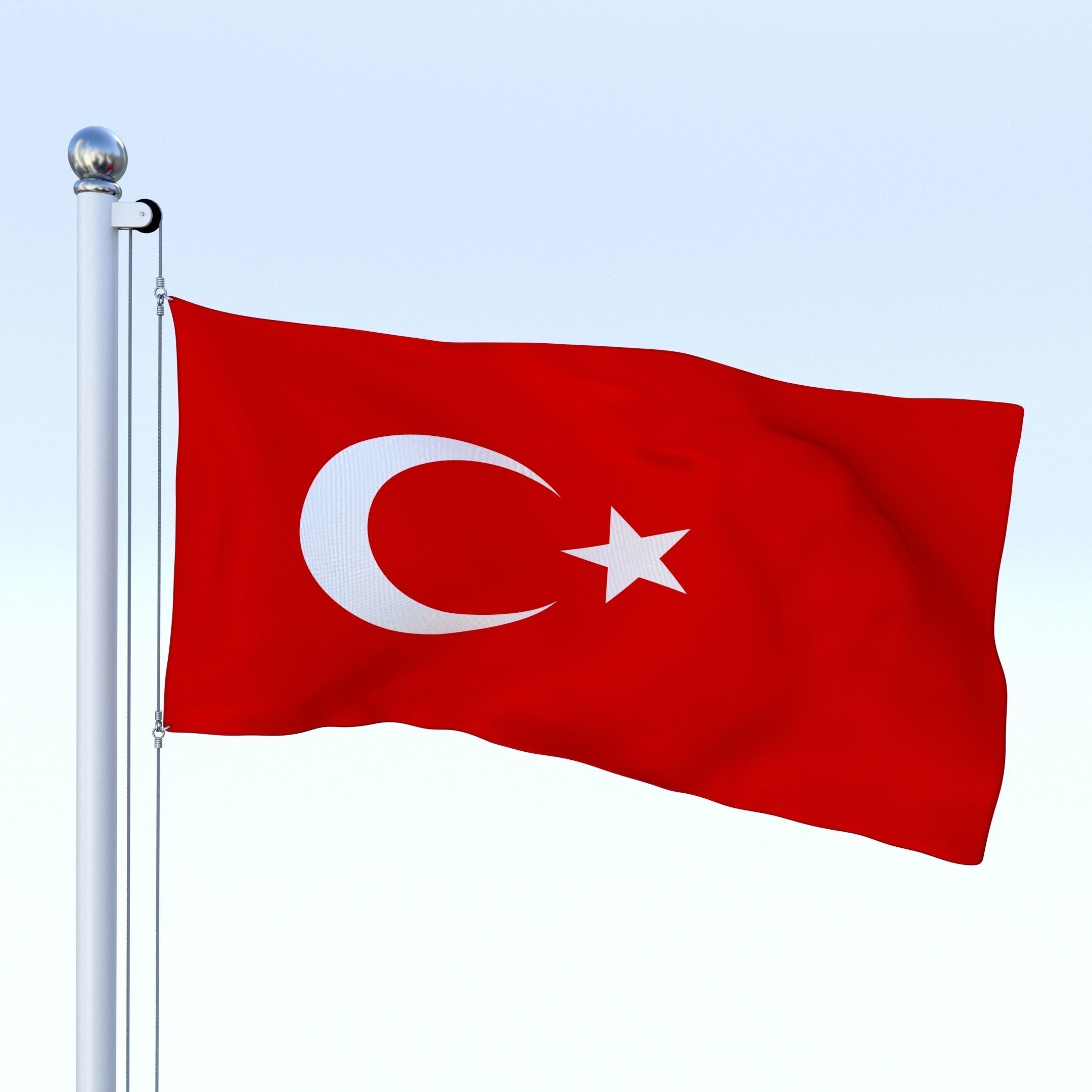 3D model Animated Turkey Flag VR / AR / low-poly animated | CGTrader