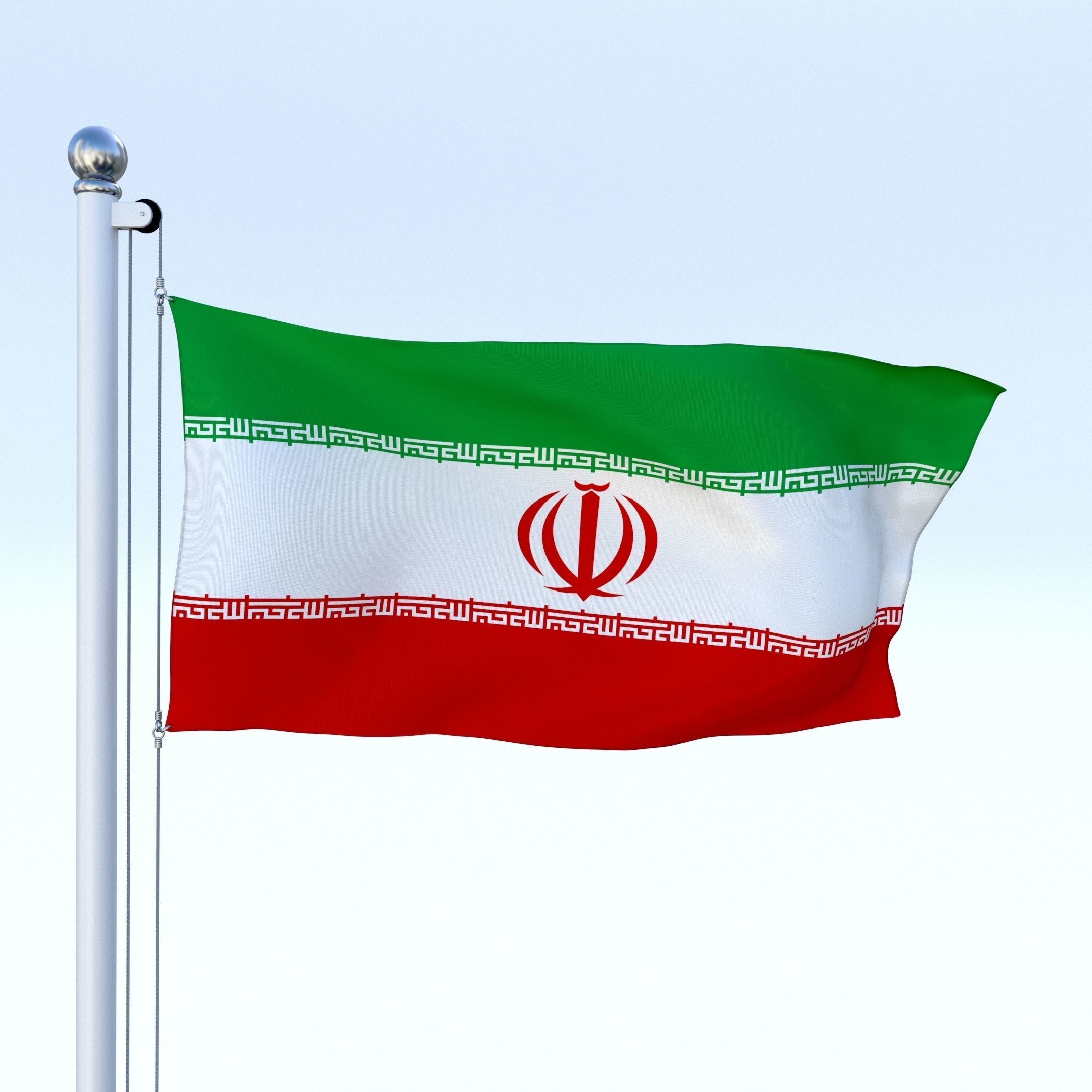 3D model Animated Iran Flag VR / AR / low-poly animated | CGTrader
