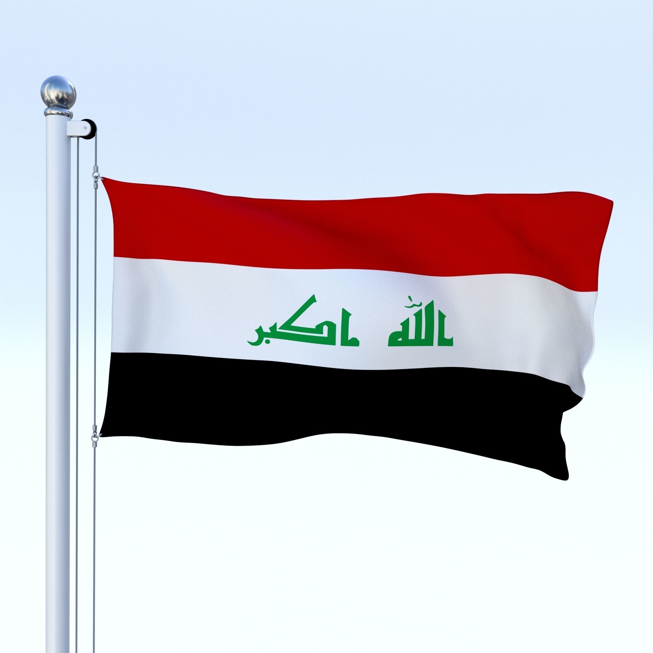 3D model Animated Iraq Flag VR / AR / low-poly animated | CGTrader