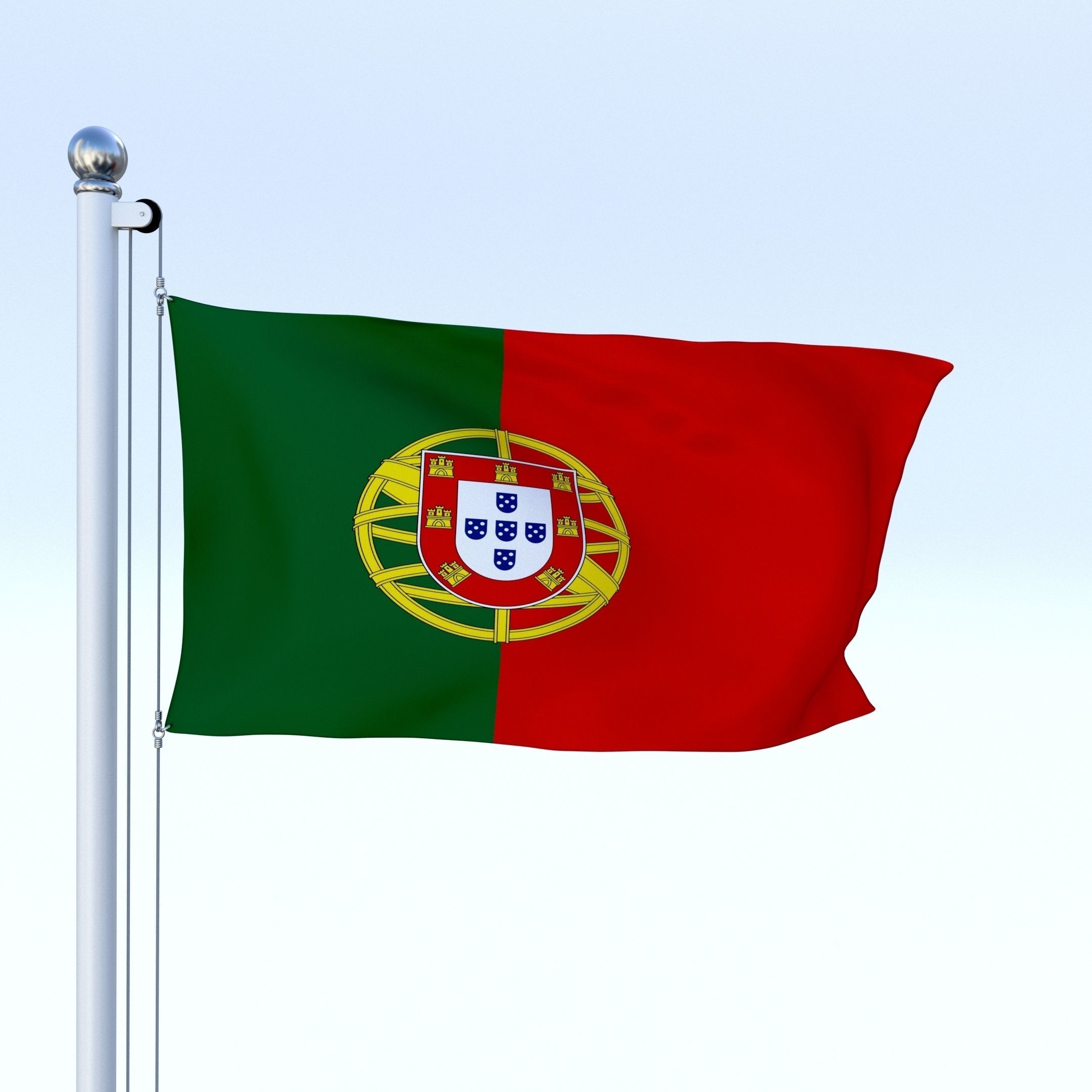 3D model Animated Portugal Flag VR / AR / low-poly animated | CGTrader