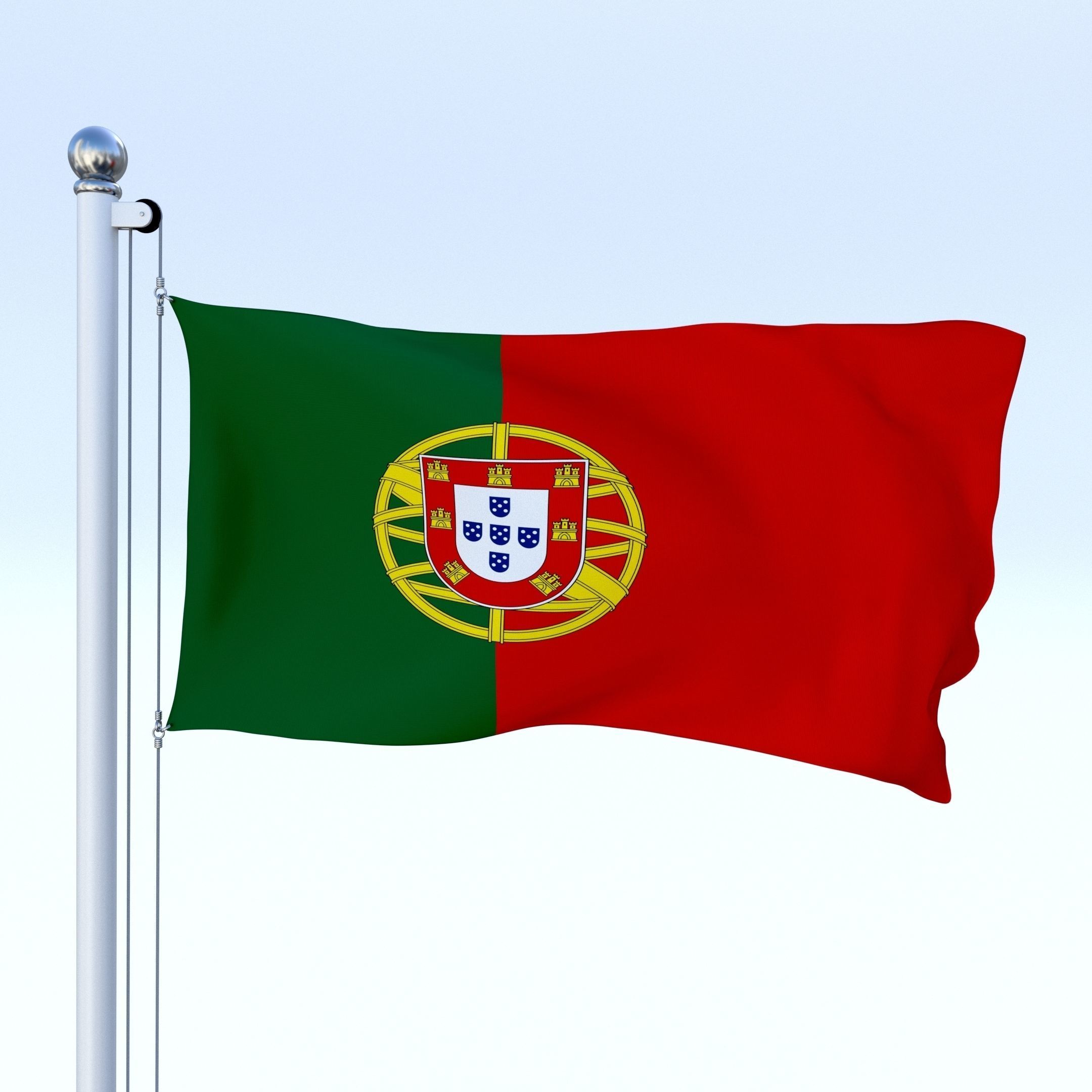 3D model Animated Portugal Flag VR / AR / low-poly animated | CGTrader
