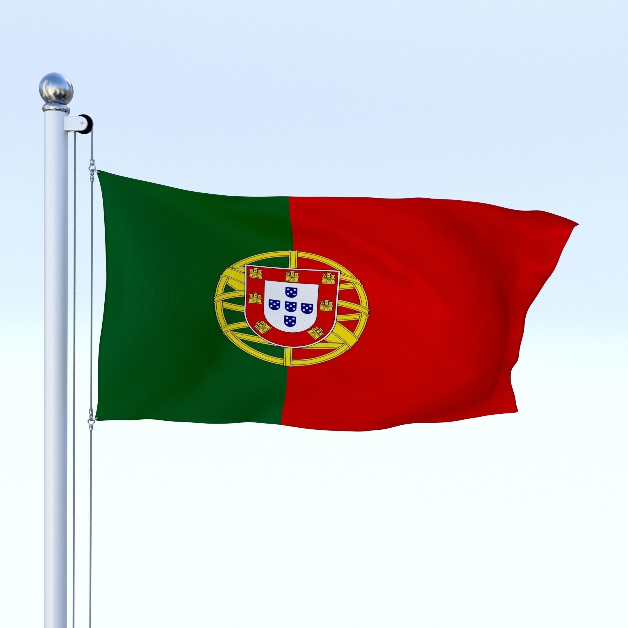 3D model Animated Portugal Flag VR / AR / low-poly animated | CGTrader