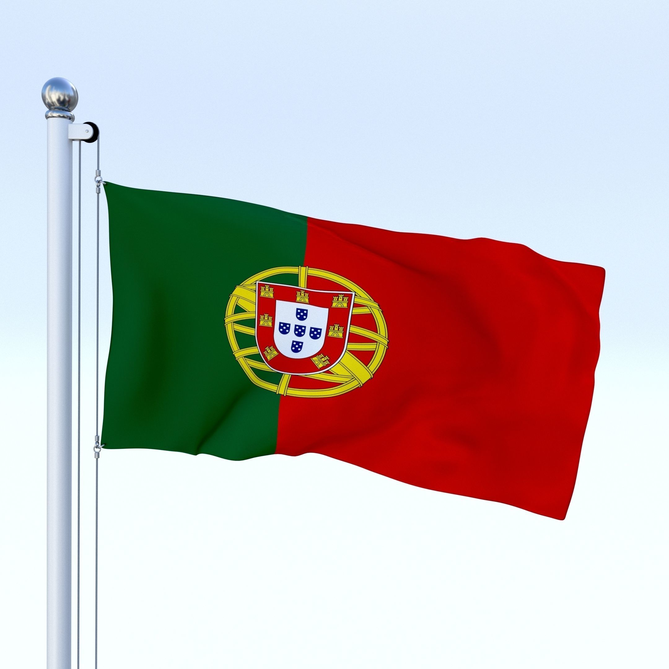 3D model Animated Portugal Flag VR / AR / low-poly animated | CGTrader