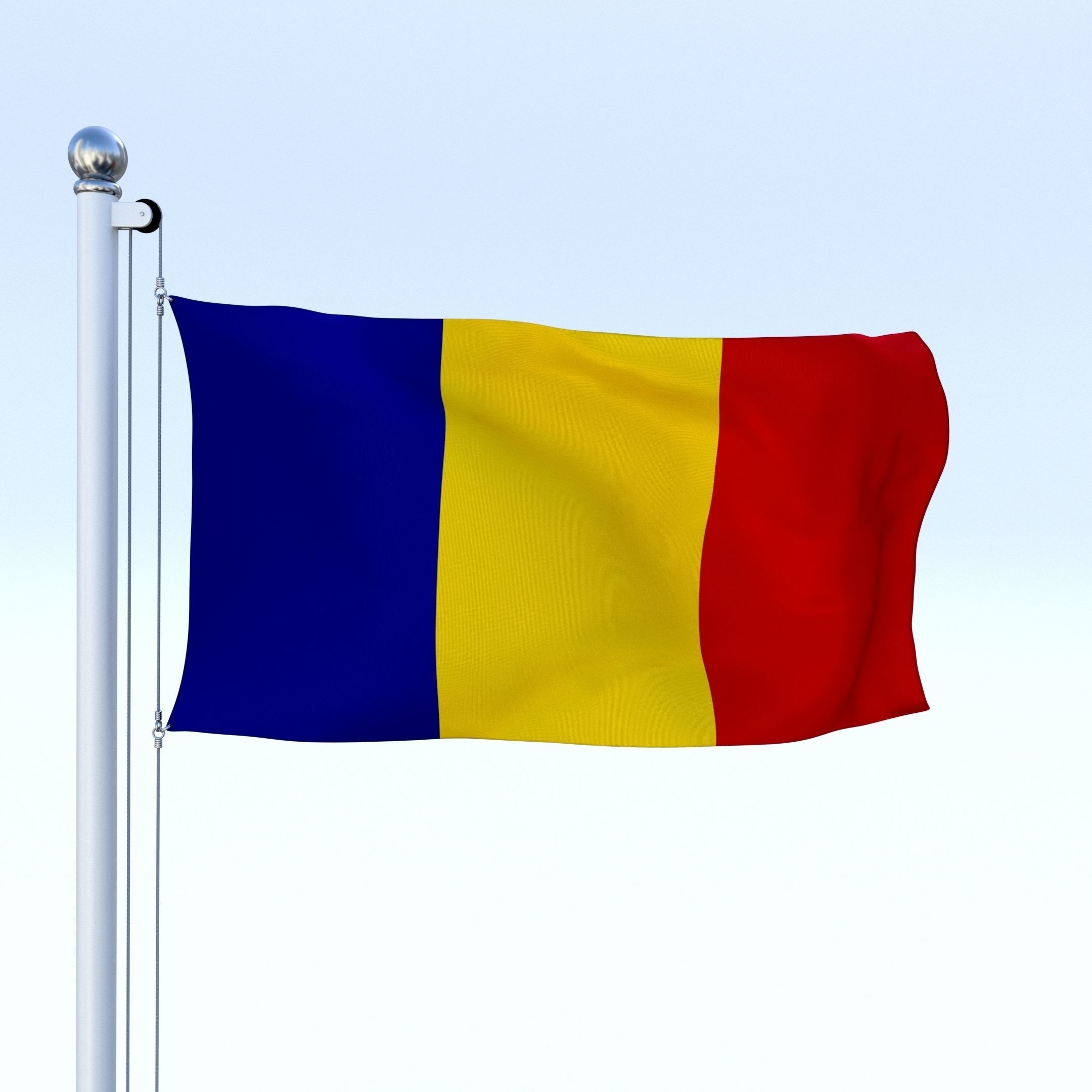 3D model Animated Romania Flag VR / AR / low-poly animated | CGTrader