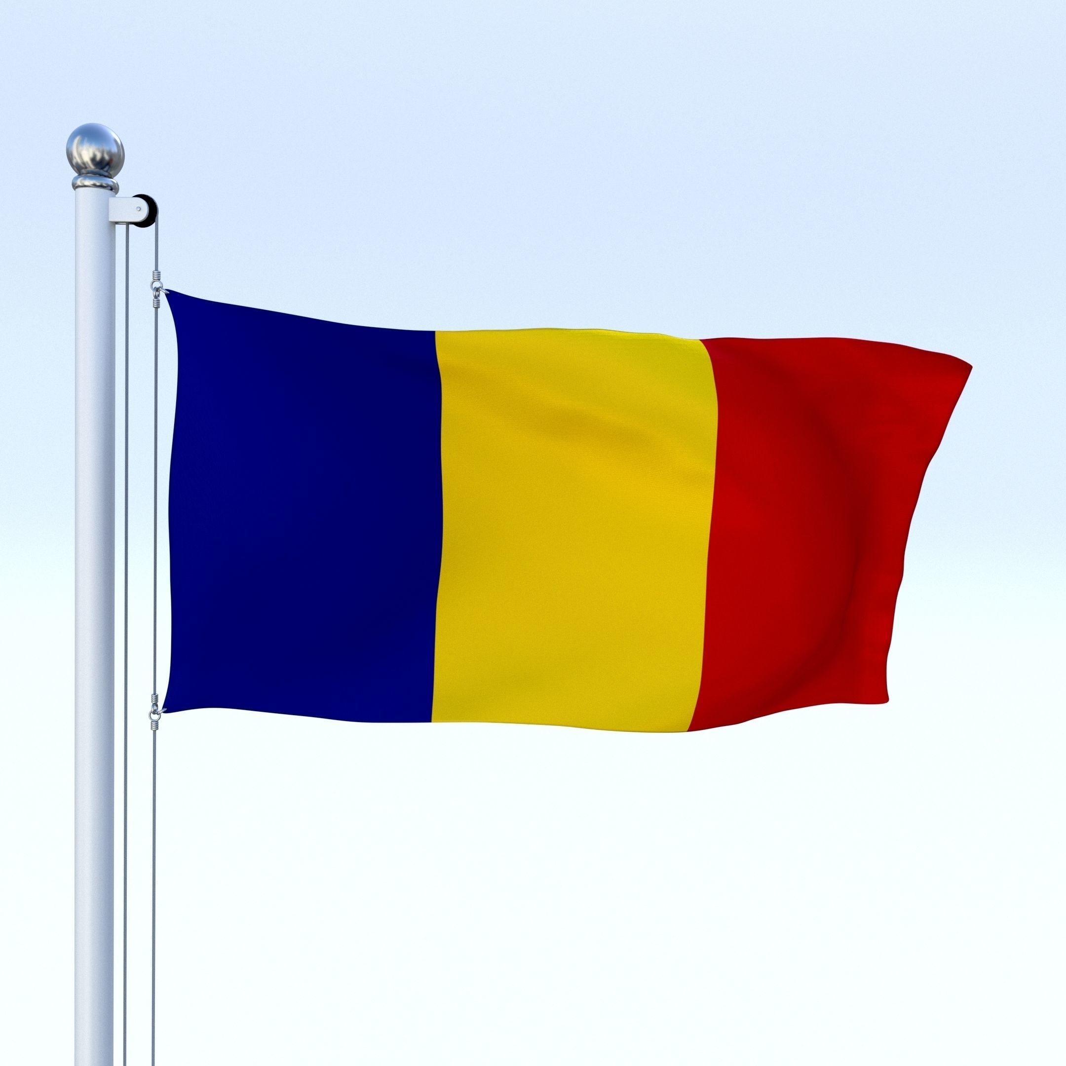 3D model Animated Romania Flag VR / AR / low-poly animated | CGTrader