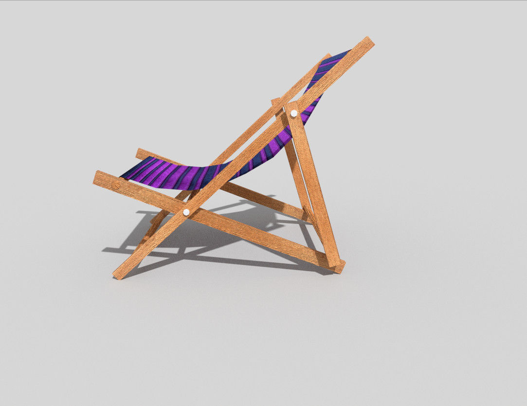 3D model low poly beach chair 1 VR / AR / low-poly | CGTrader