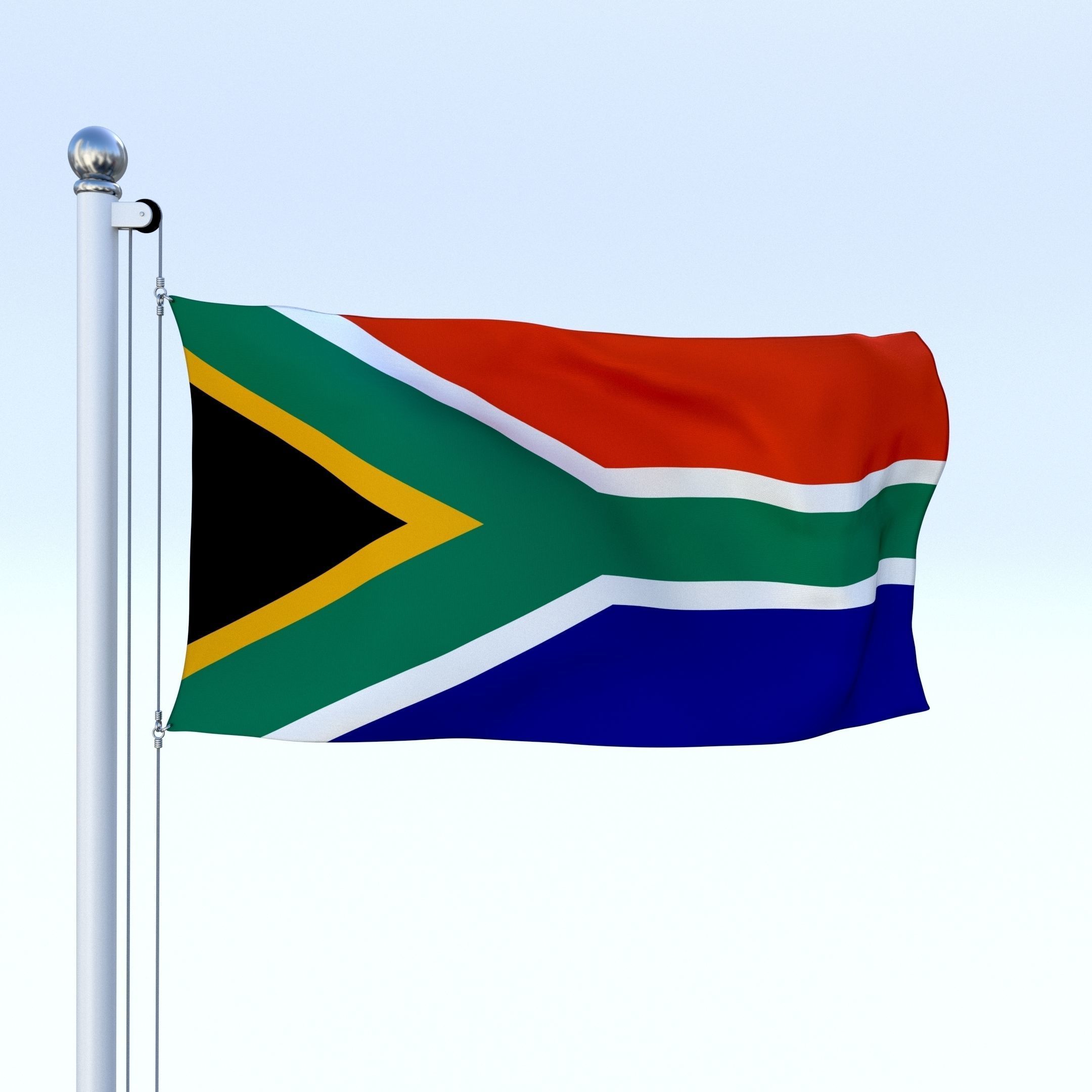 3D model Animated South Africa Flag VR / AR / low-poly animated | CGTrader
