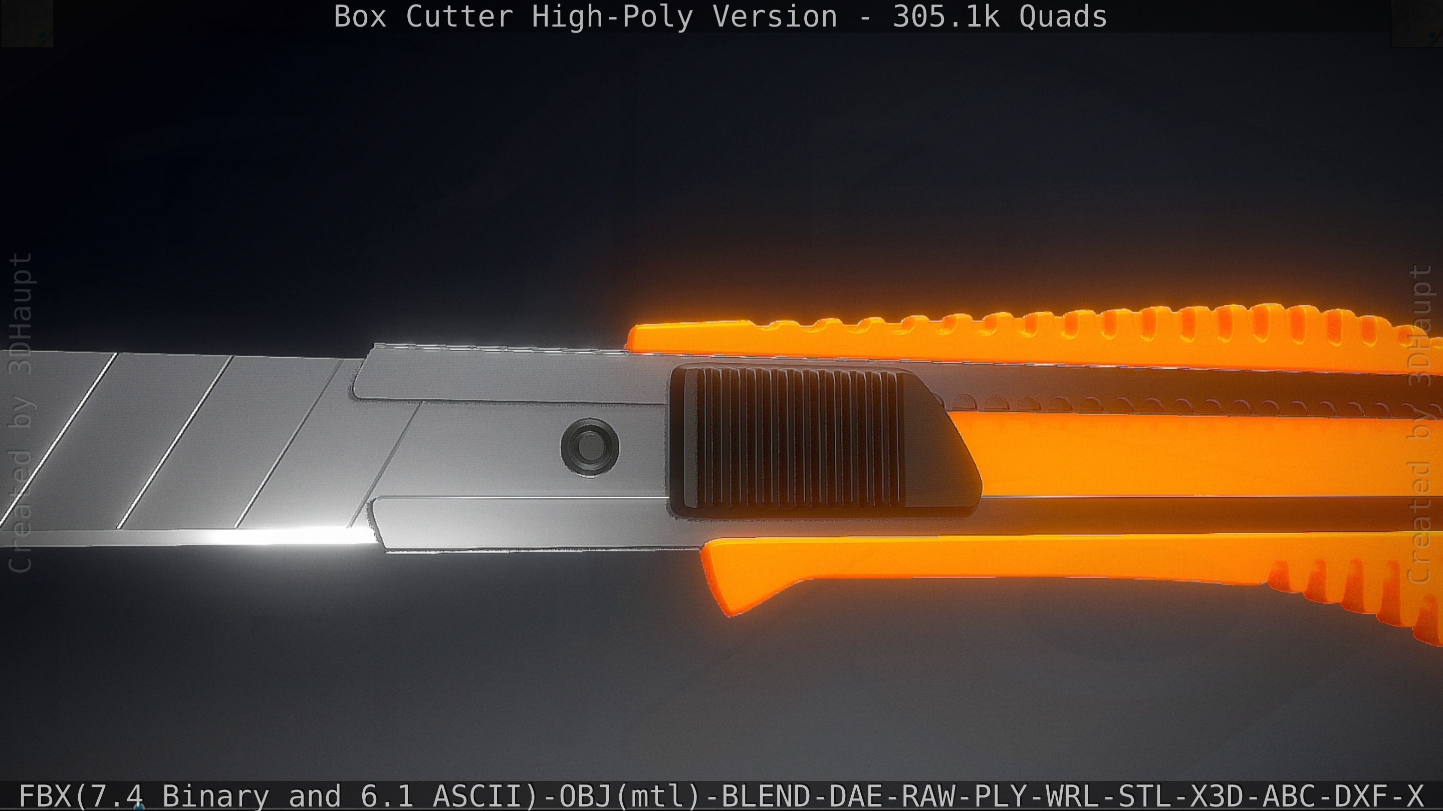 Box Cutter Highpoly Version 3D model animated rigged | CGTrader