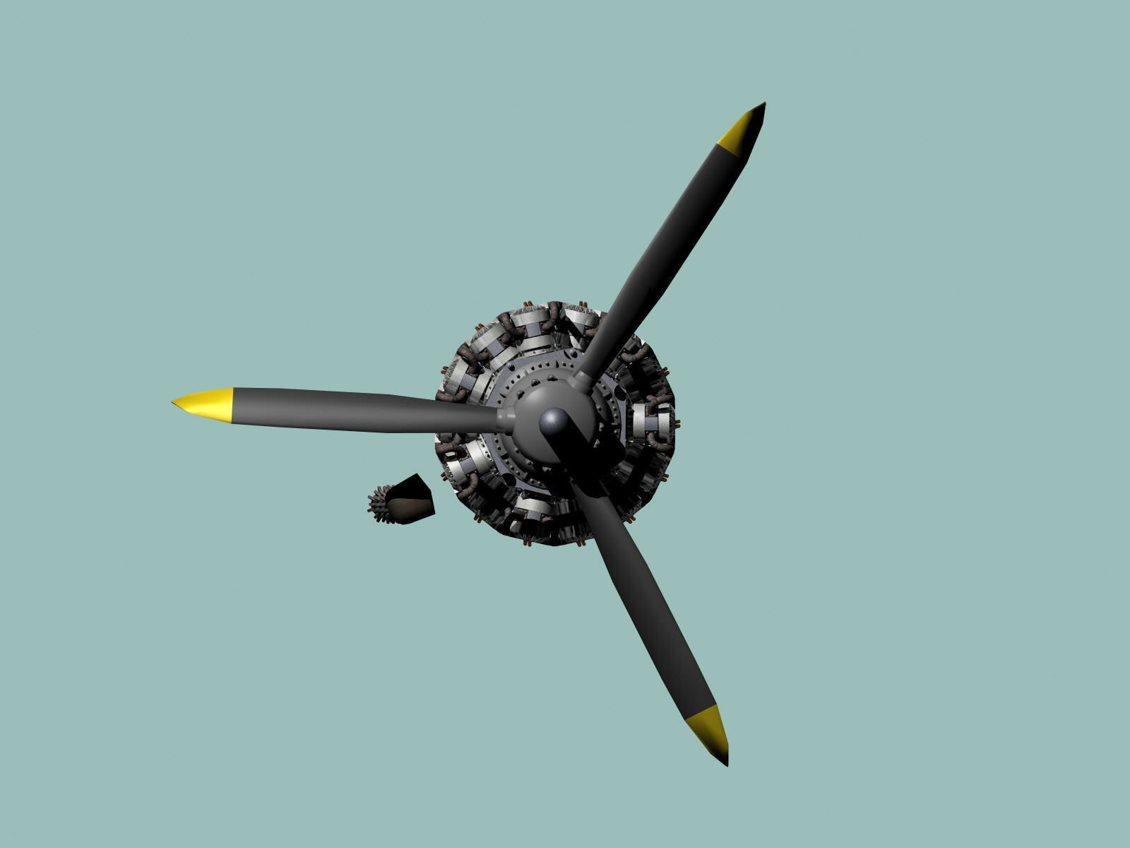 Bristol Hercules aircraft engine 3D Model MAX OBJ 3DS FBX HRC XSI DXF ...