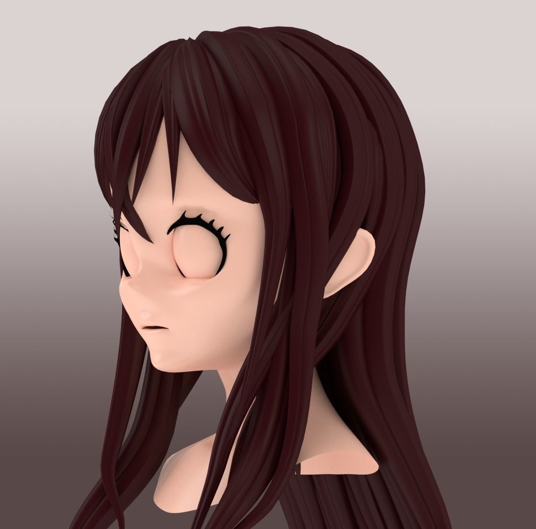 kurisu hair style 3d 3D model | CGTrader