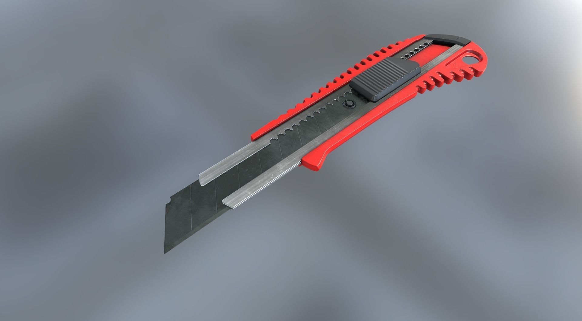 3D model Box Cutter Lowpoly Red Plastic - Gameready - PBR VR / AR / low ...