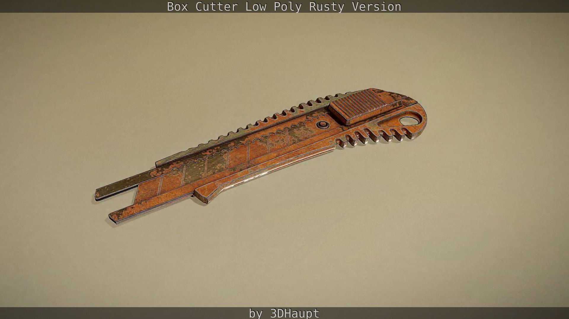 3D model Box Cutter Lowpoly Rusty Version - Gameready - PBR VR / AR ...