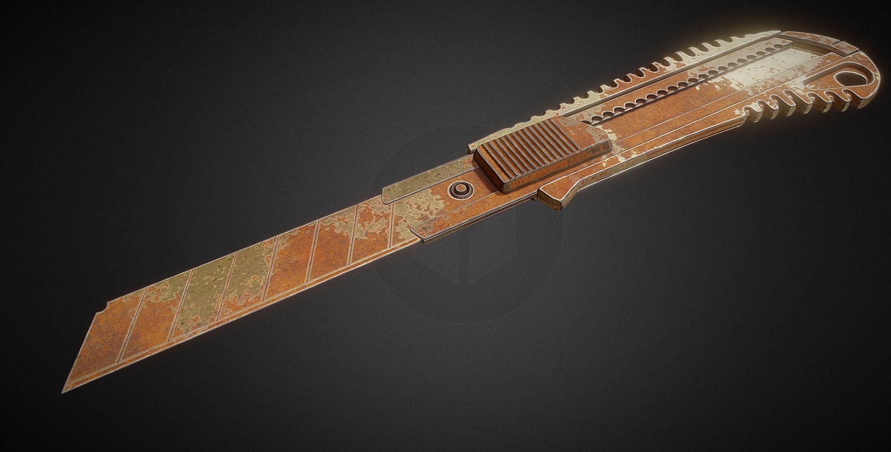 3D model Box Cutter Lowpoly Rusty Version - Gameready - PBR VR / AR ...