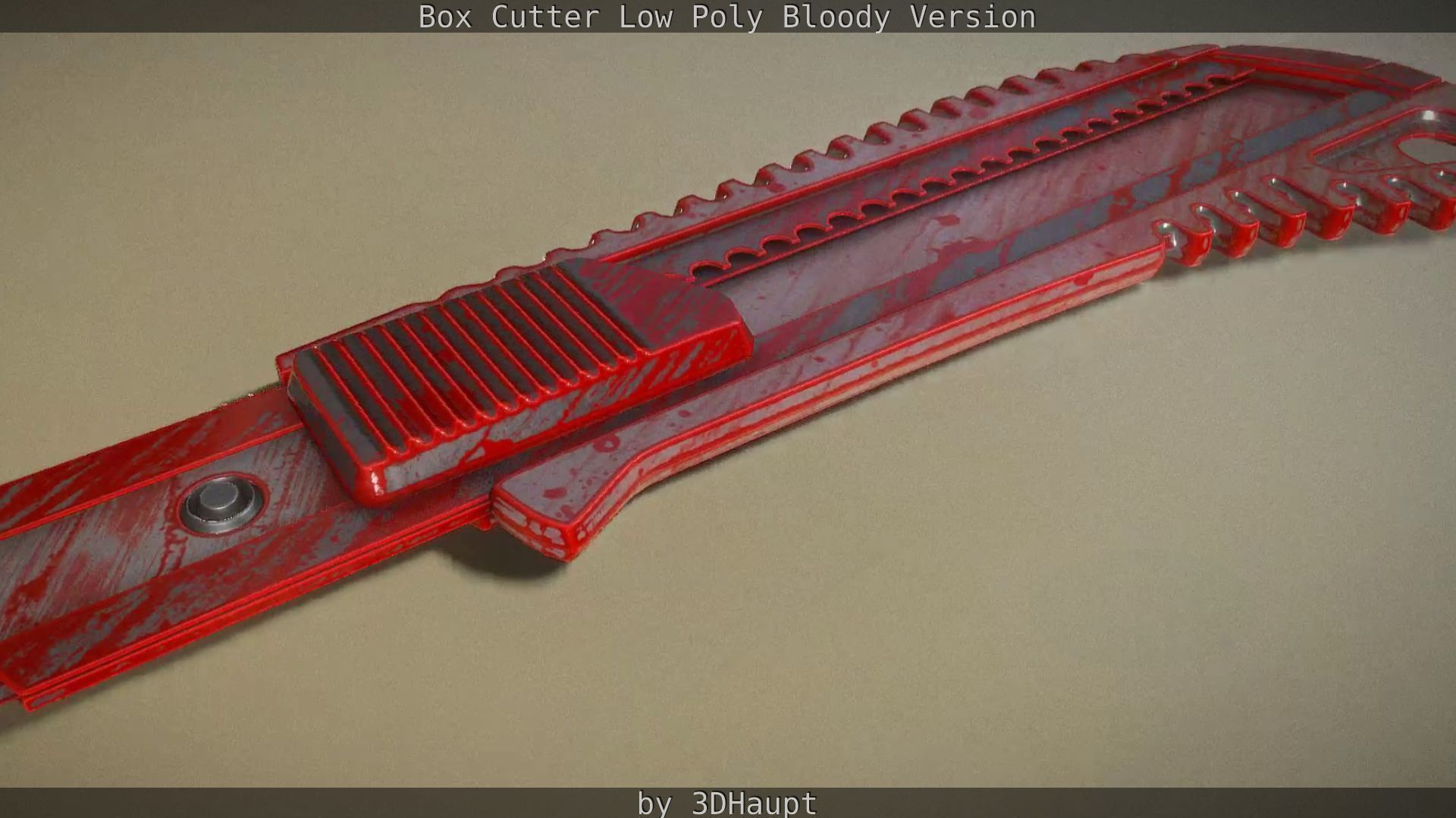 3D model Box Cutter Lowpoly Bloody Version - Gameready - PBR Textures ...