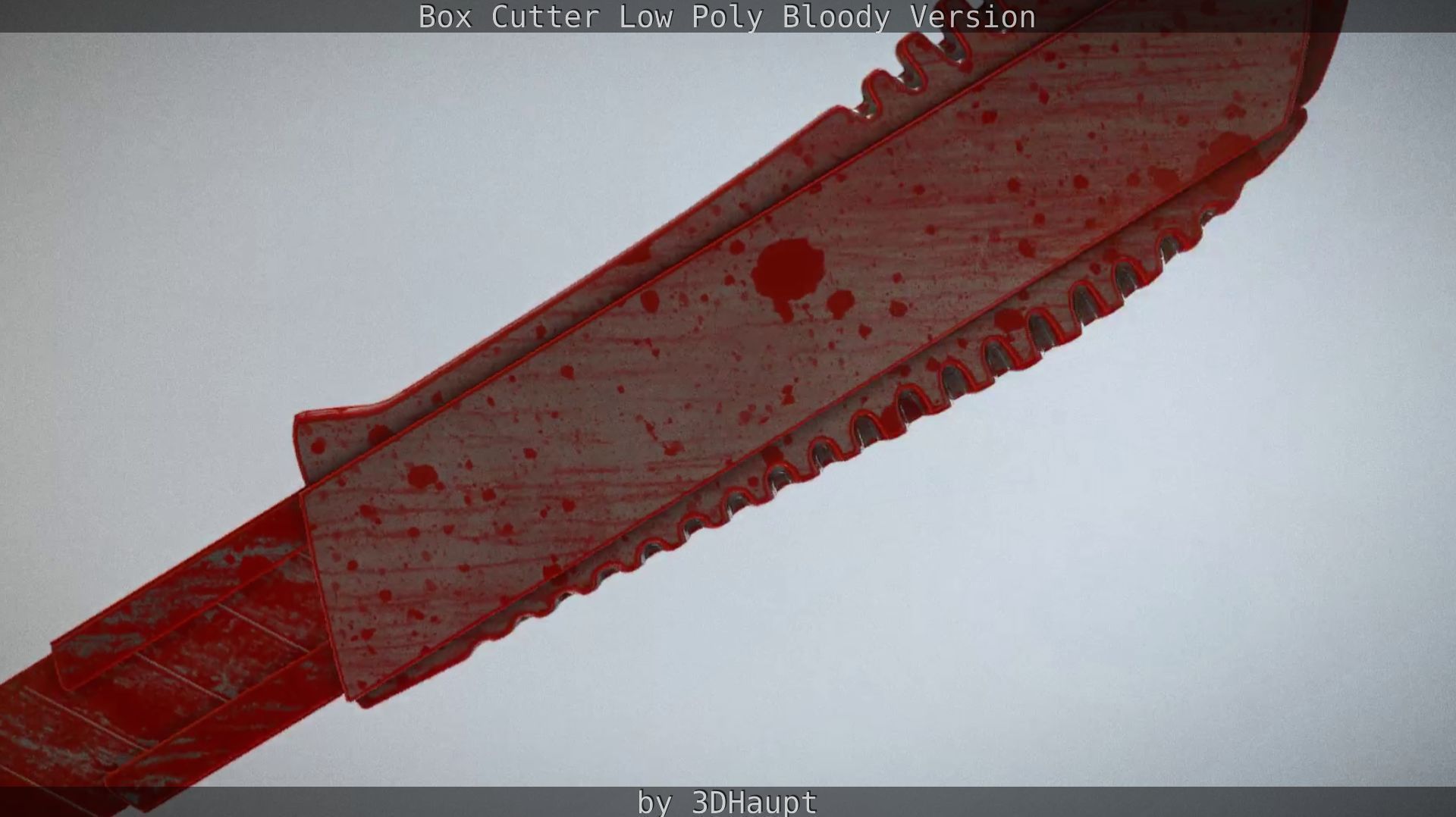 3D model Box Cutter Lowpoly Bloody Version - Gameready - PBR Textures ...