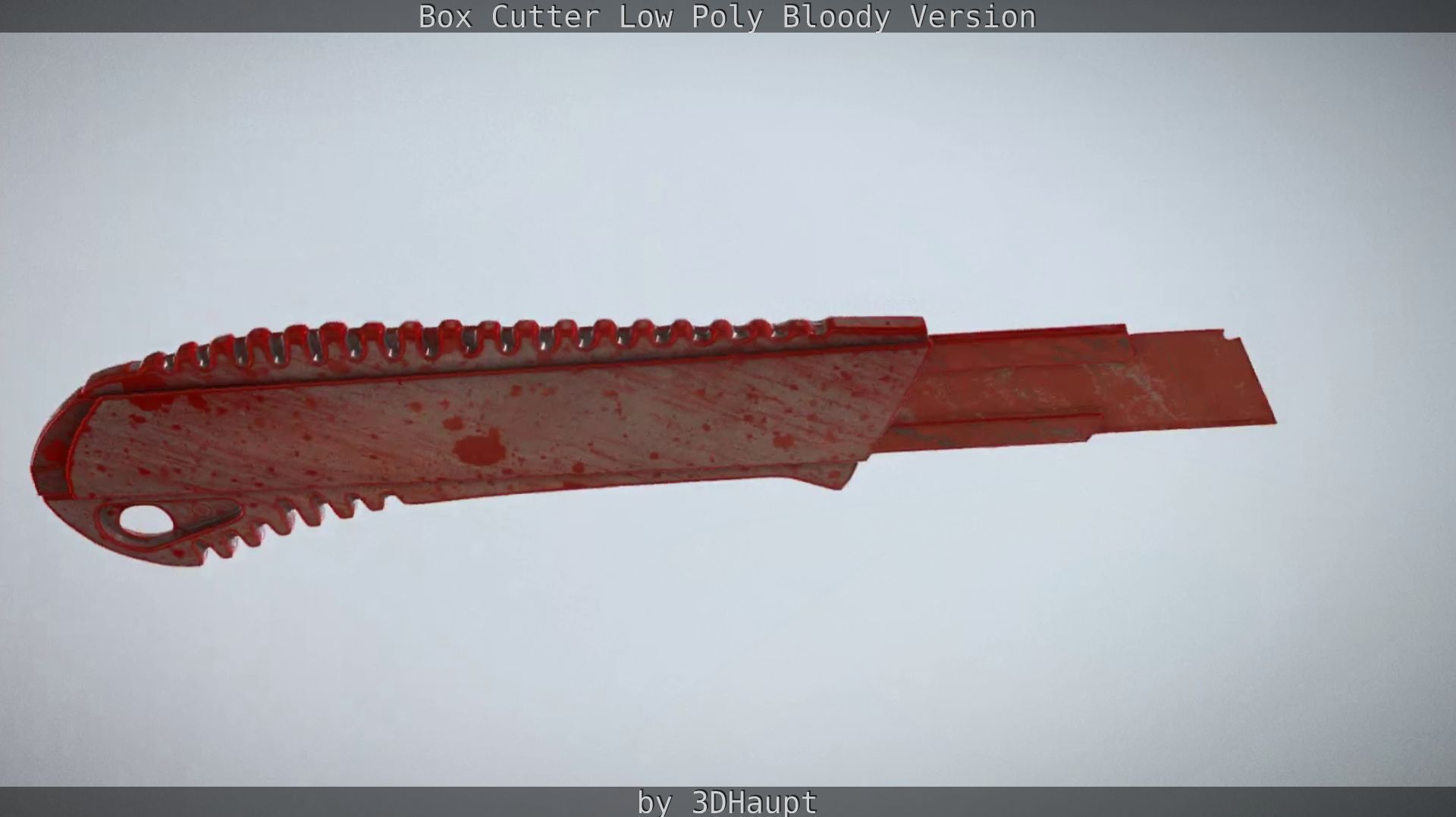 3D model Box Cutter Lowpoly Bloody Version - Gameready - PBR Textures ...