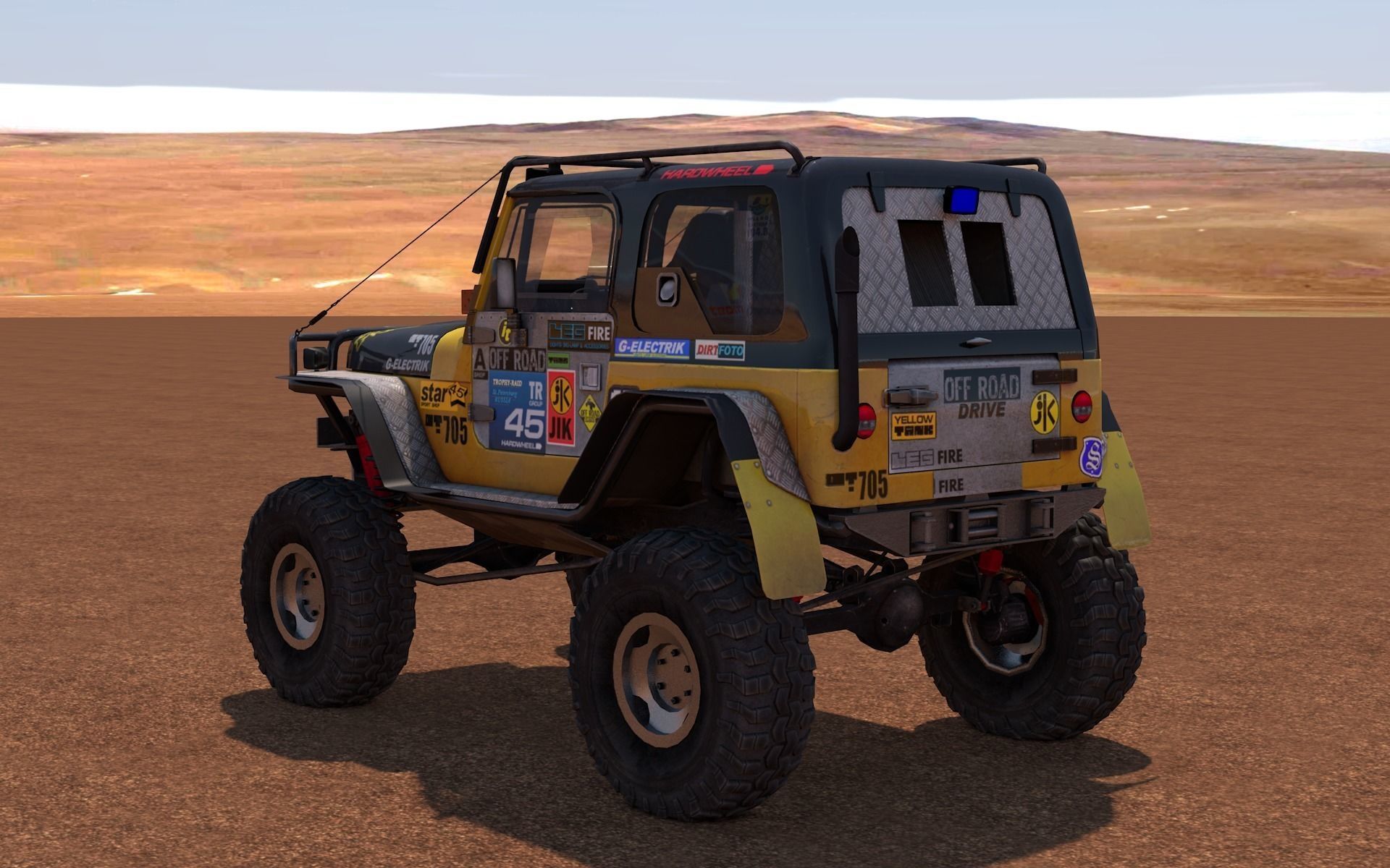3D model Jeep Wrangler Custom Off-Road VR / AR / low-poly | CGTrader